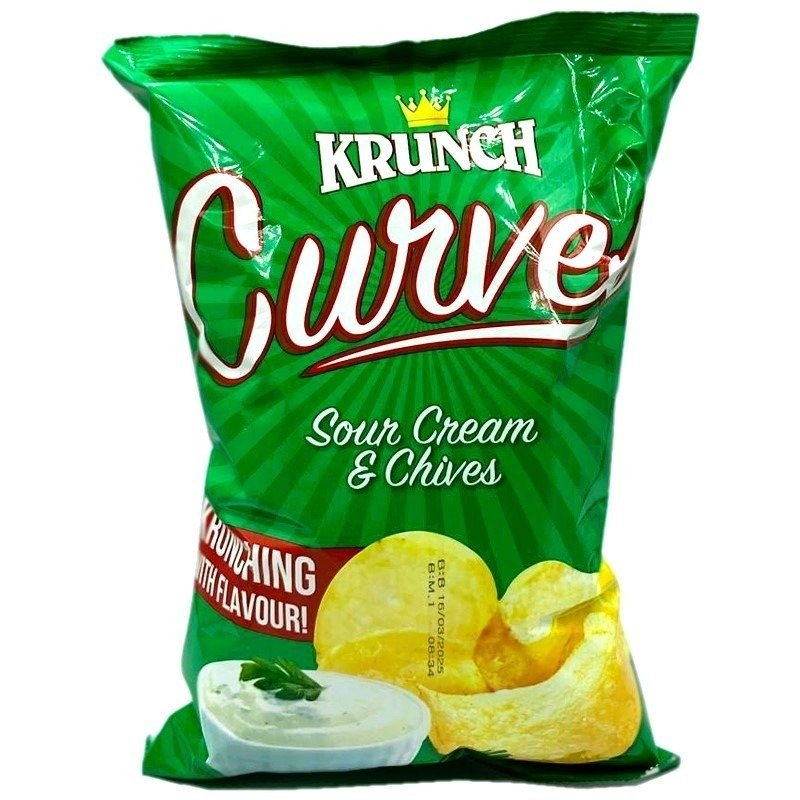 Krunch Curves - Sour Cream & Chives (125G) - Best Before