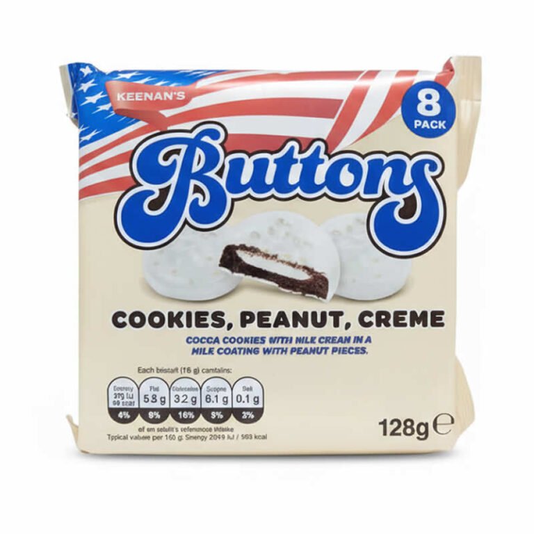 Keenans Buttons Cookies Peanut Creme (128G) - Best Before