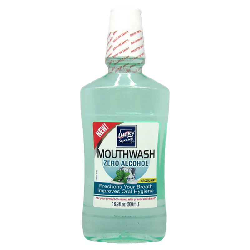 Lucky- Mouthwash Ice Mint 0% Alcohol (500ML) - Best Before