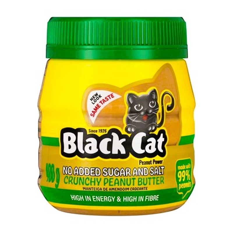 Black Cat Peanut Butter - No Added Sugar & Salt - Crunchy (400G) - Best ...